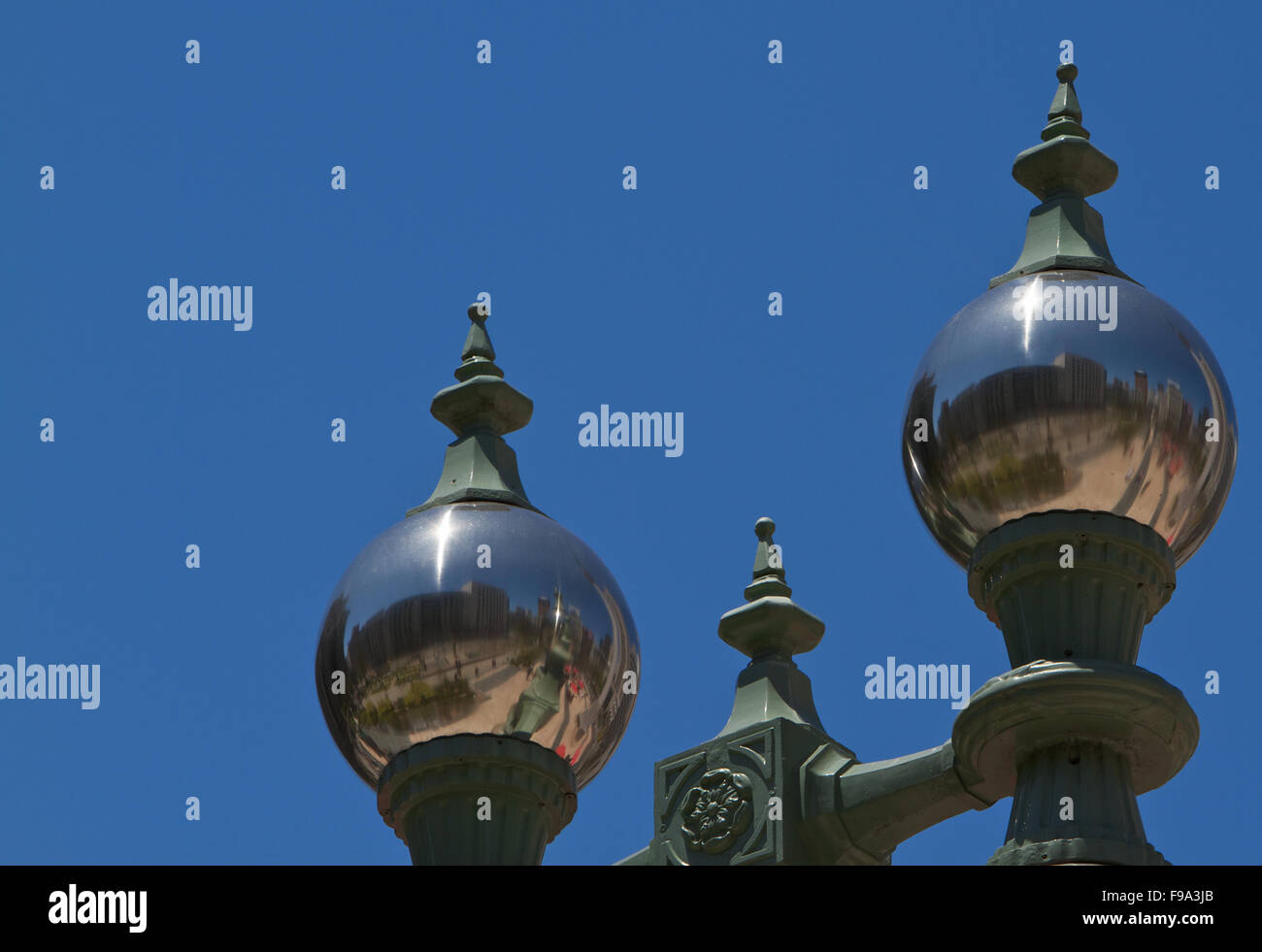 Mirror Ball Lamp Posts Two Stock Photo - Alamy