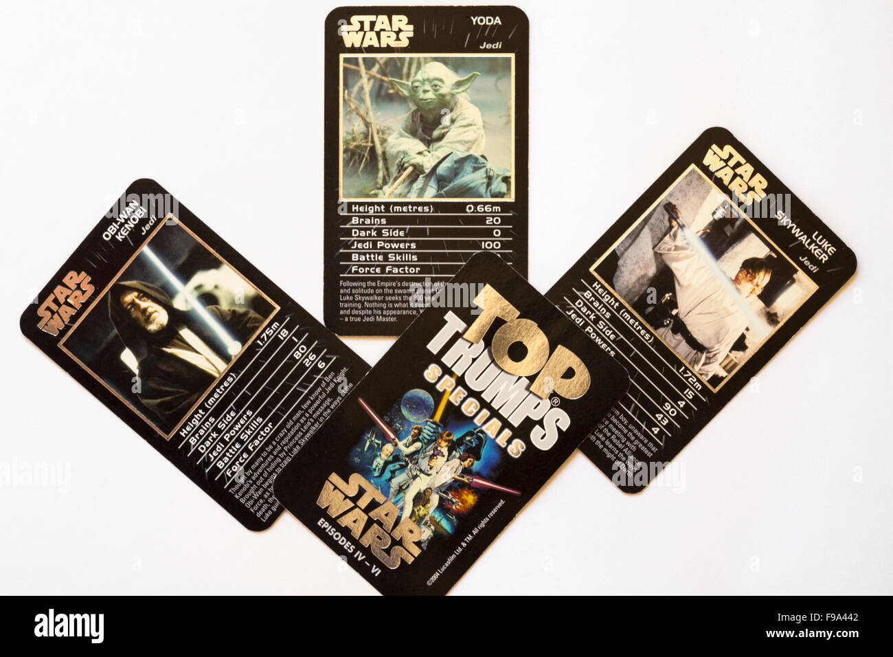 Top Trumps Specials cards Star Wars set on white background Stock Photo ...