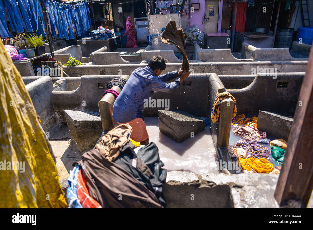 India Mumbai Bombay Dhobhi Ghat The city’s open air laundry near ...