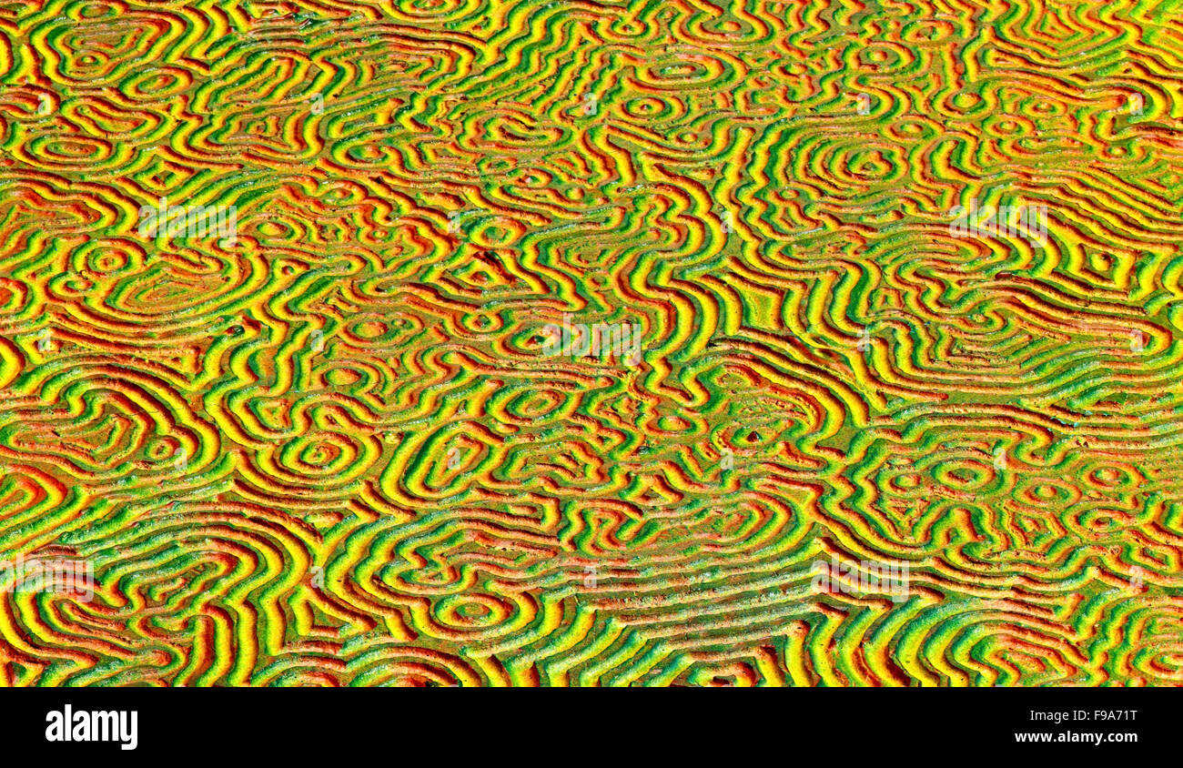 full frame abstract carved line pattern painted in tree colors Stock ...