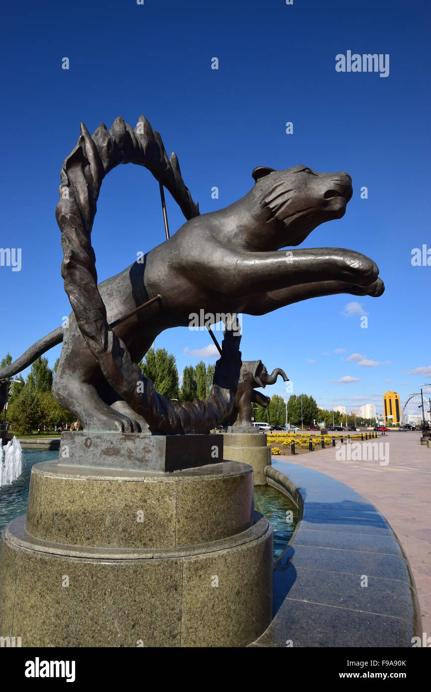 A statue in the streets of Astana, capital of Kazakhstan Stock Photo ...