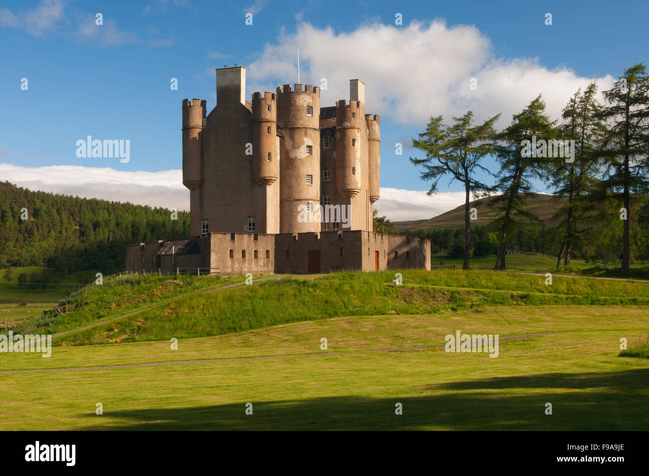 Braemar Castle in morning sunshine, Deeside, Aberdeenshire, Scotland ...