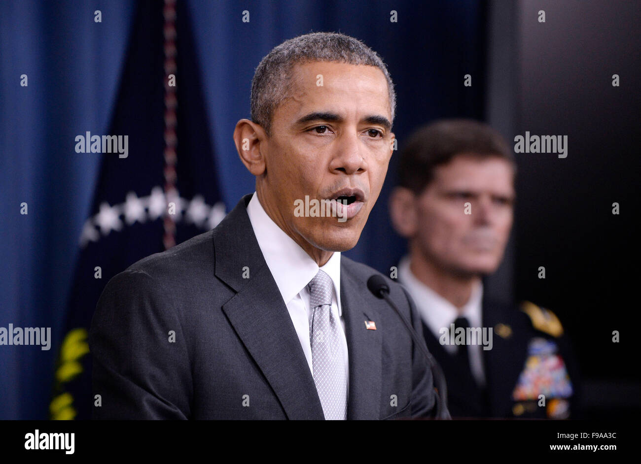Arlington, Virginia. 14th Dec, 2015. United States President Barack ...