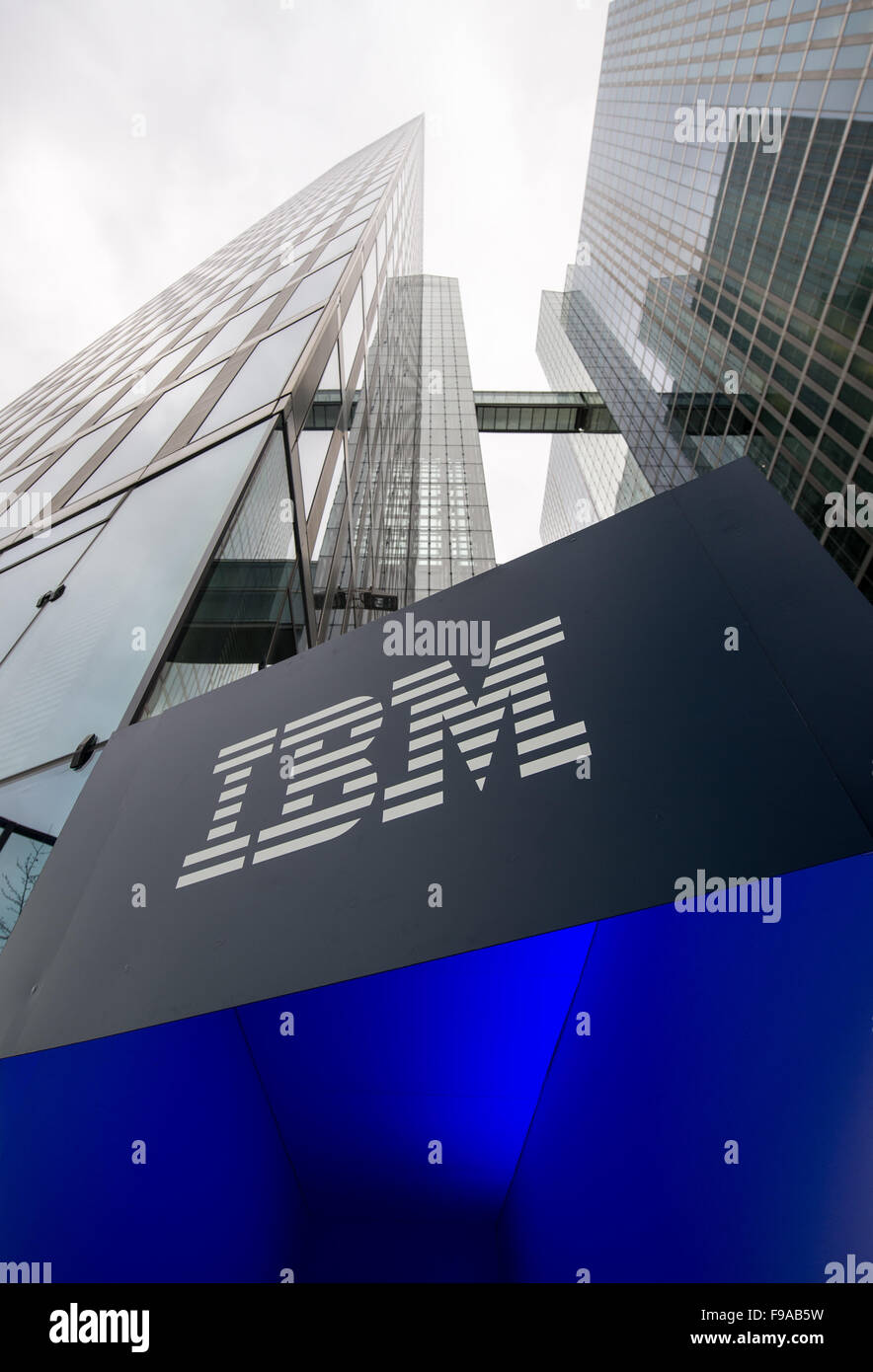 Munich, Germany. 15th Dec, 2015. The logo of IBM is seen at the ...