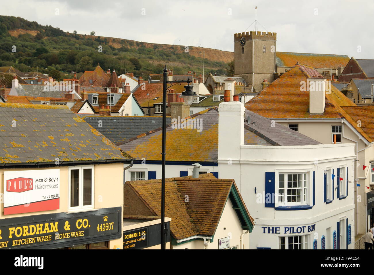 Lyme regis roof tops Stock Photo - Alamy