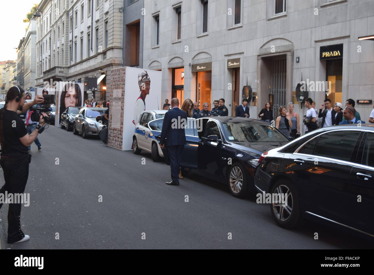 Celebrity reporter in Via Monte Napoleone, Milano, Italy Stock Photo ...