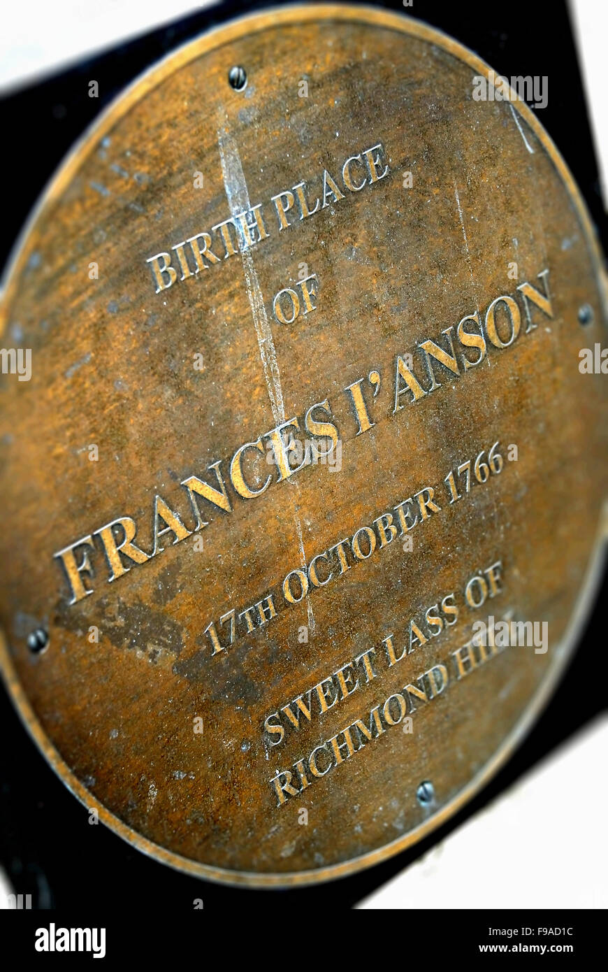 Plaque Commemorating Birthplace Of Francis Lanson Sweet Lass Of