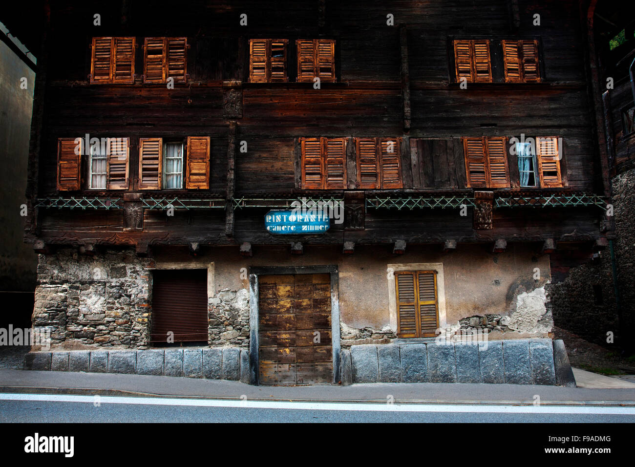 Old chalet hotel, Faido, Switzerland Stock Photo - Alamy