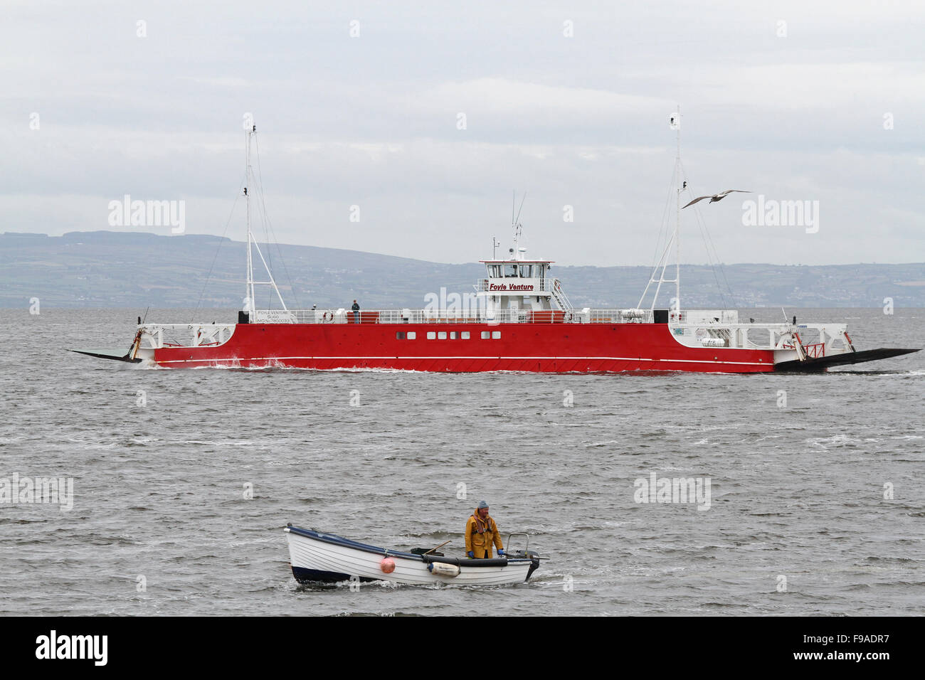 The Foyle Venture ferry crossing Lough Foyle Stock Photo - Alamy