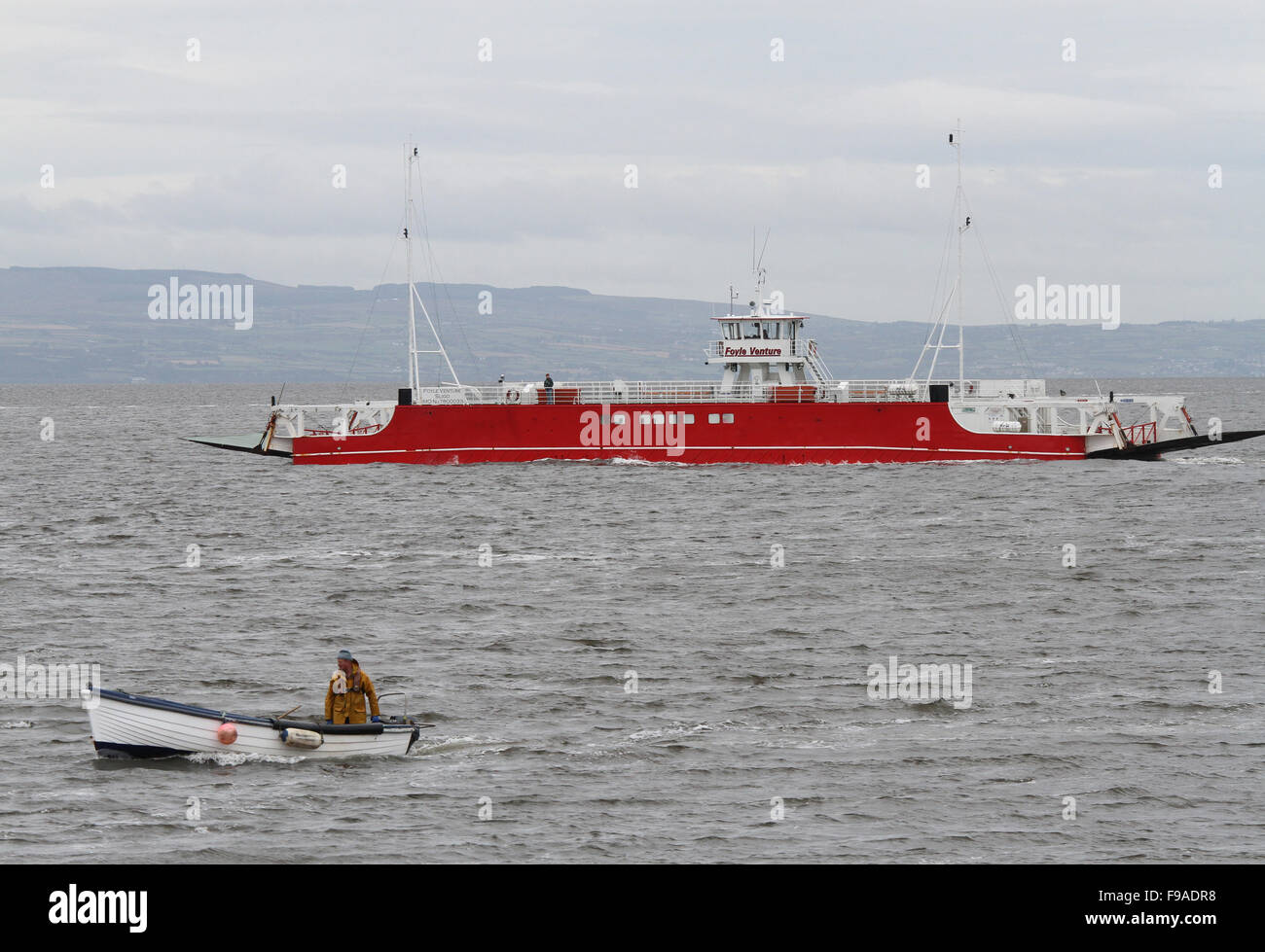 The Foyle Venture ferry crossing Lough Foyle Stock Photo - Alamy