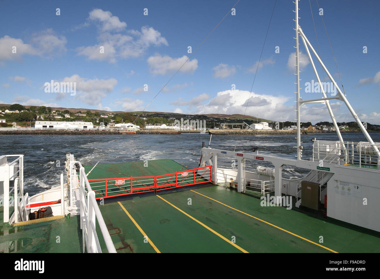 The Lough Foyle ferry "Foyle Venture" leaving Greencastle Harbour in ...