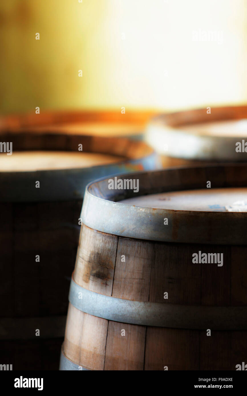 Empty wine barrels Stock Photo - Alamy