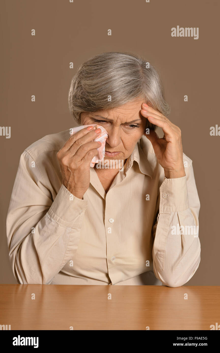 Crying Senior woman Stock Photo - Alamy