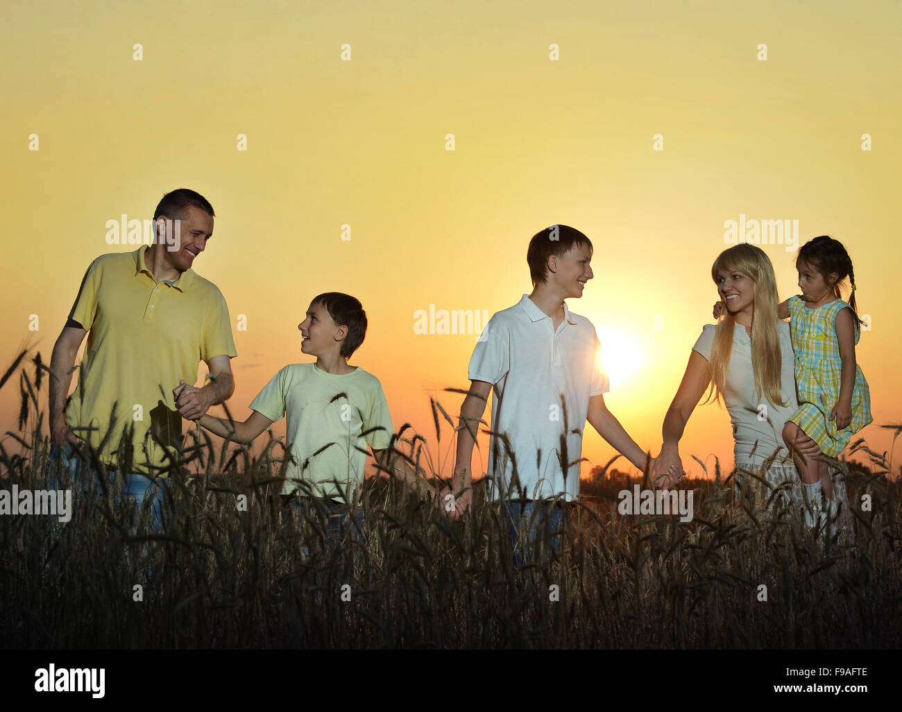 Father and sons in wheat field hi-res stock photography and images - Alamy