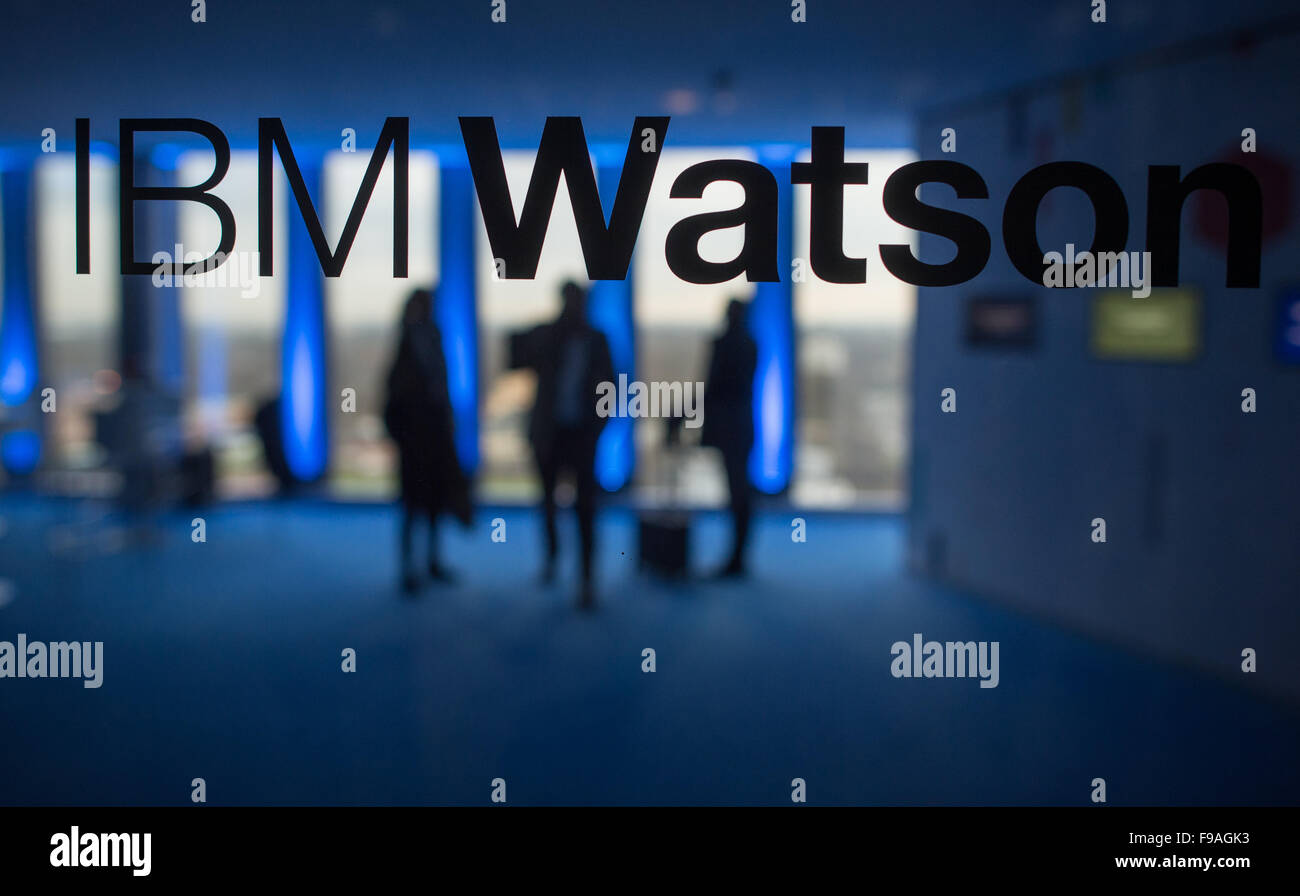Munich, Germany. 15th Dec, 2015. The lettering 'IBM Watson' seen on a ...