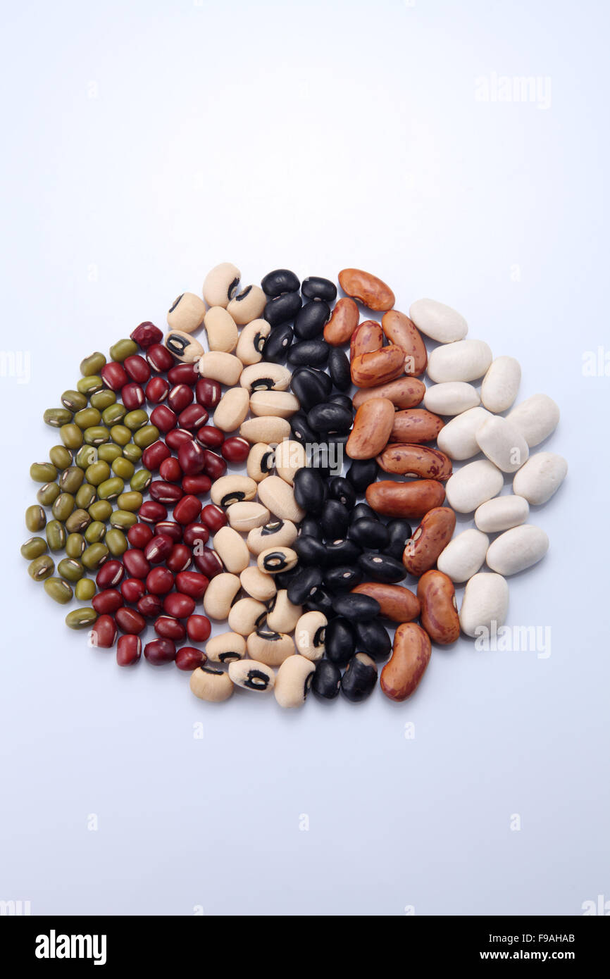 assorted beans arranged in a round shape Stock Photo - Alamy