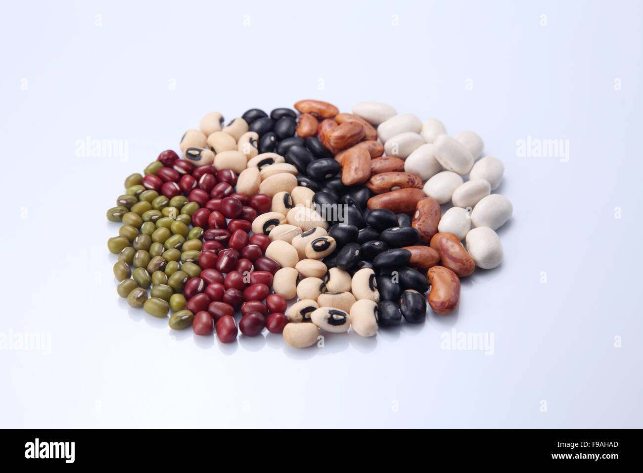 assorted beans arranged in a round shape Stock Photo - Alamy