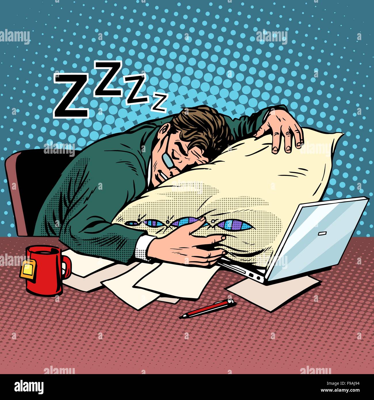 Worker dream workplace fatigue processing Stock Vector Image & Art - Alamy