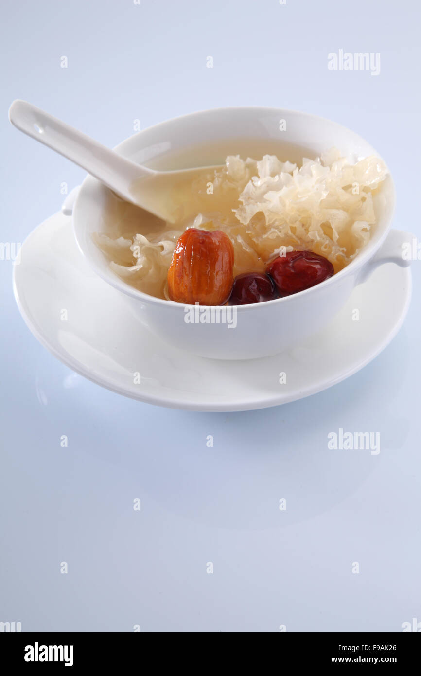 snow jelly fungus chinese traditional medicine with red dates Stock ...