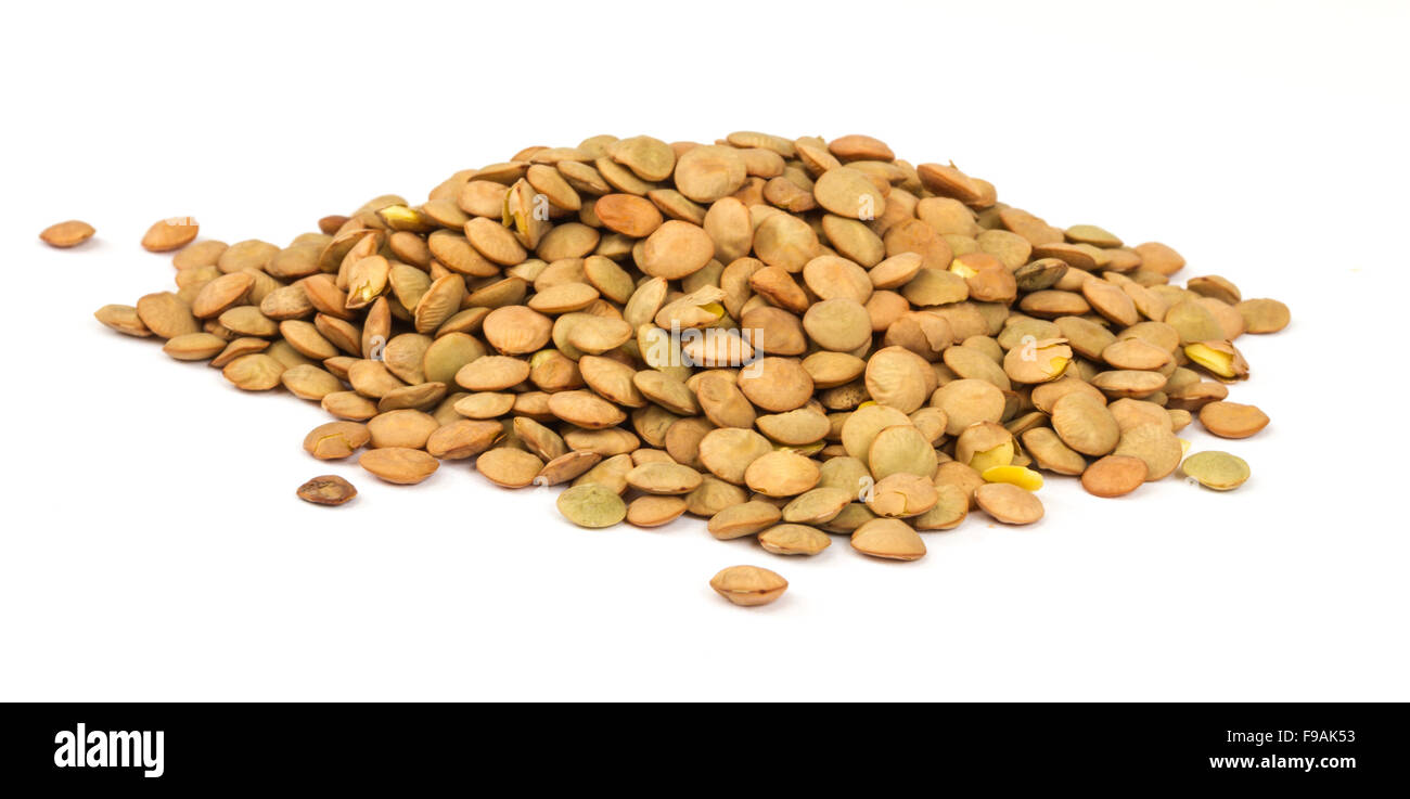 Lentils Isolated on White Background Stock Photo - Alamy