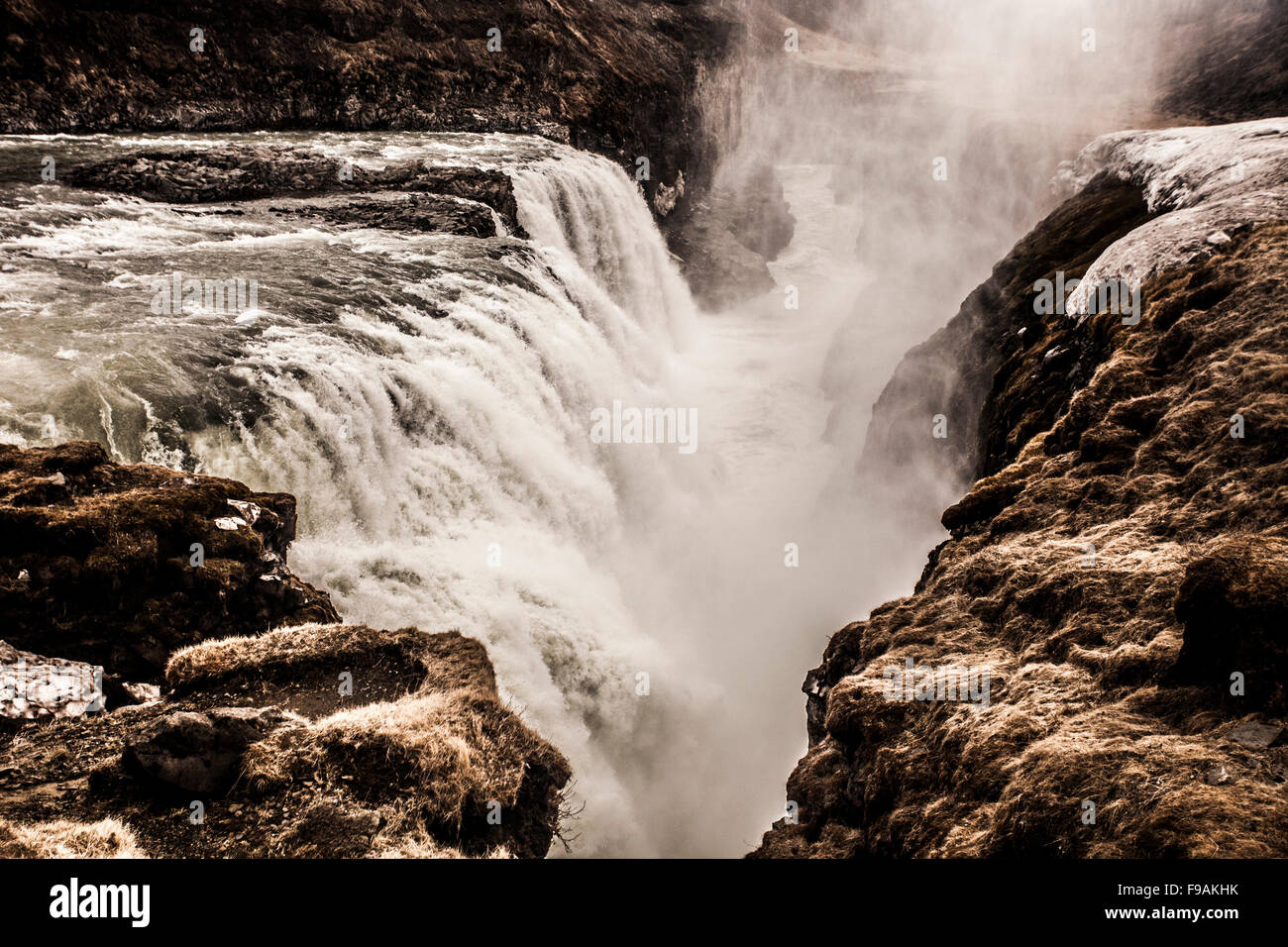 Gullfoss Waterfall in southern Iceland Stock Photo - Alamy