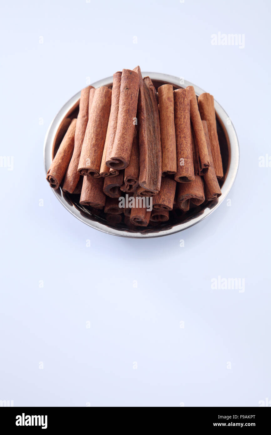 cinnamon stick on the silver container Stock Photo - Alamy