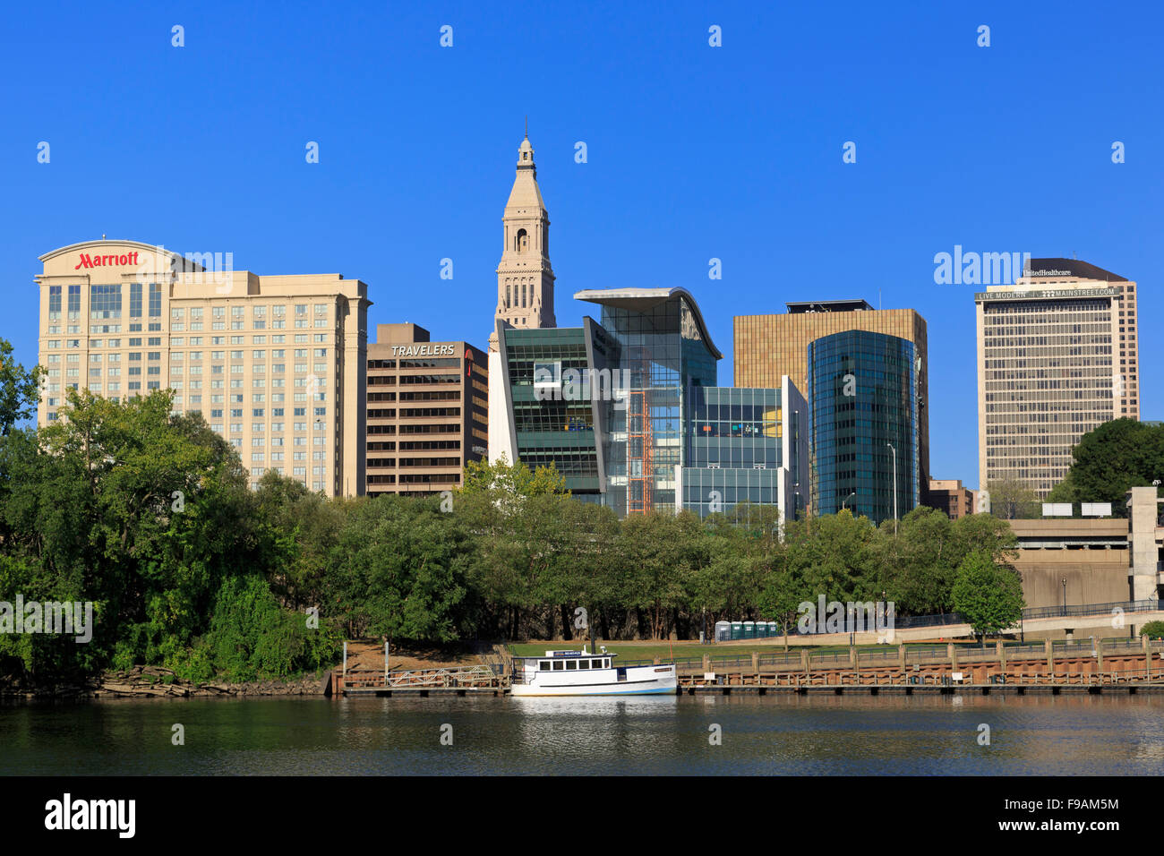 Hartford skyline & Connecticut River, Connecticut, USA Stock Photo - Alamy