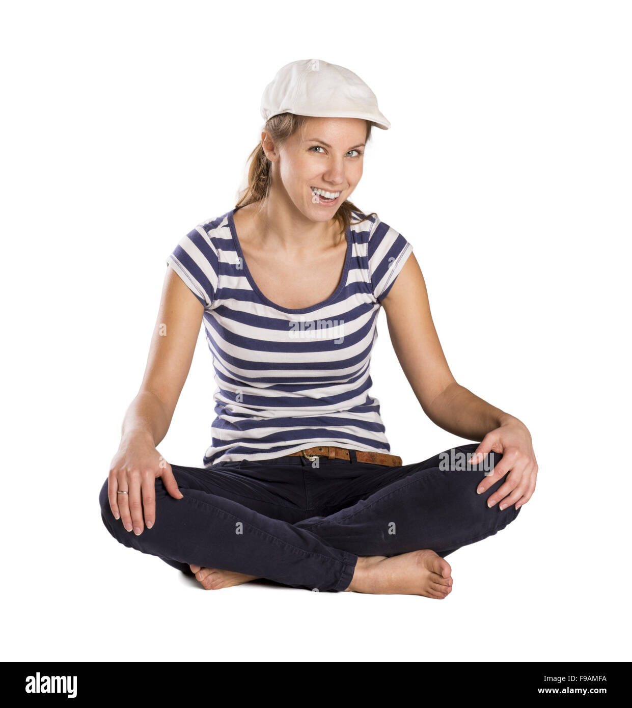 Beautiful young woman sit on floor hi-res stock photography and images ...