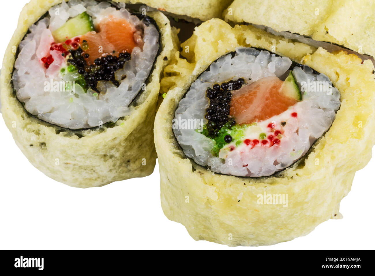Japanese Cuisine -Tempura Maki Sushi (Deep Fried Roll made of salmon ...