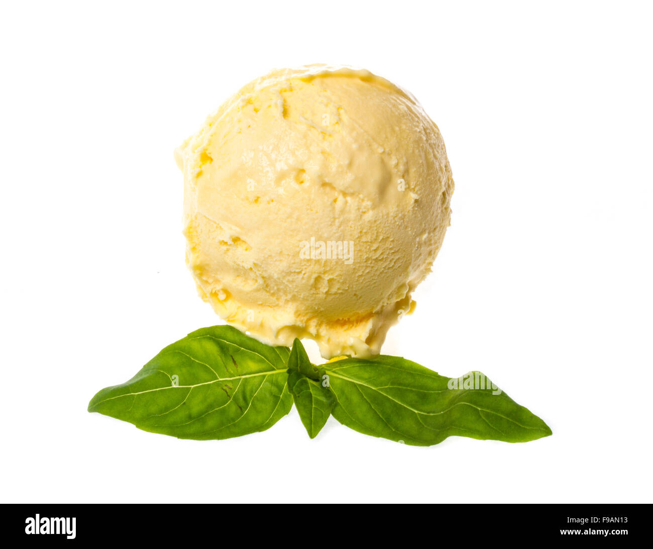 Scoop of lemon ice cream Stock Photo - Alamy