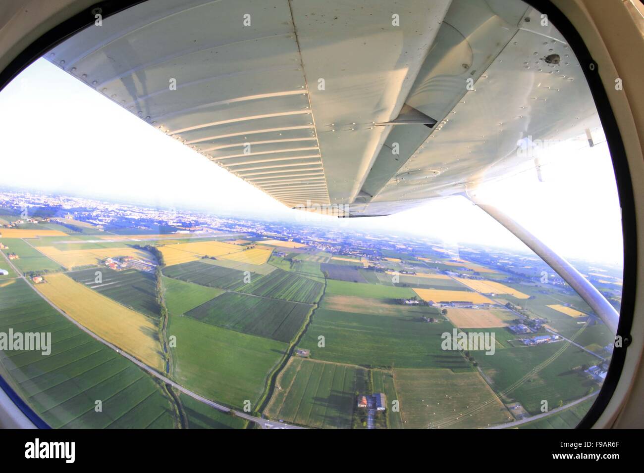 View from window of an aircraft Cessna on Parma Stock Photo - Alamy