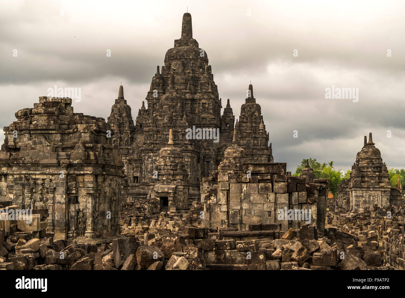 buddhist Candi Sewu temple, part of the 9th-century Hindu temple ...