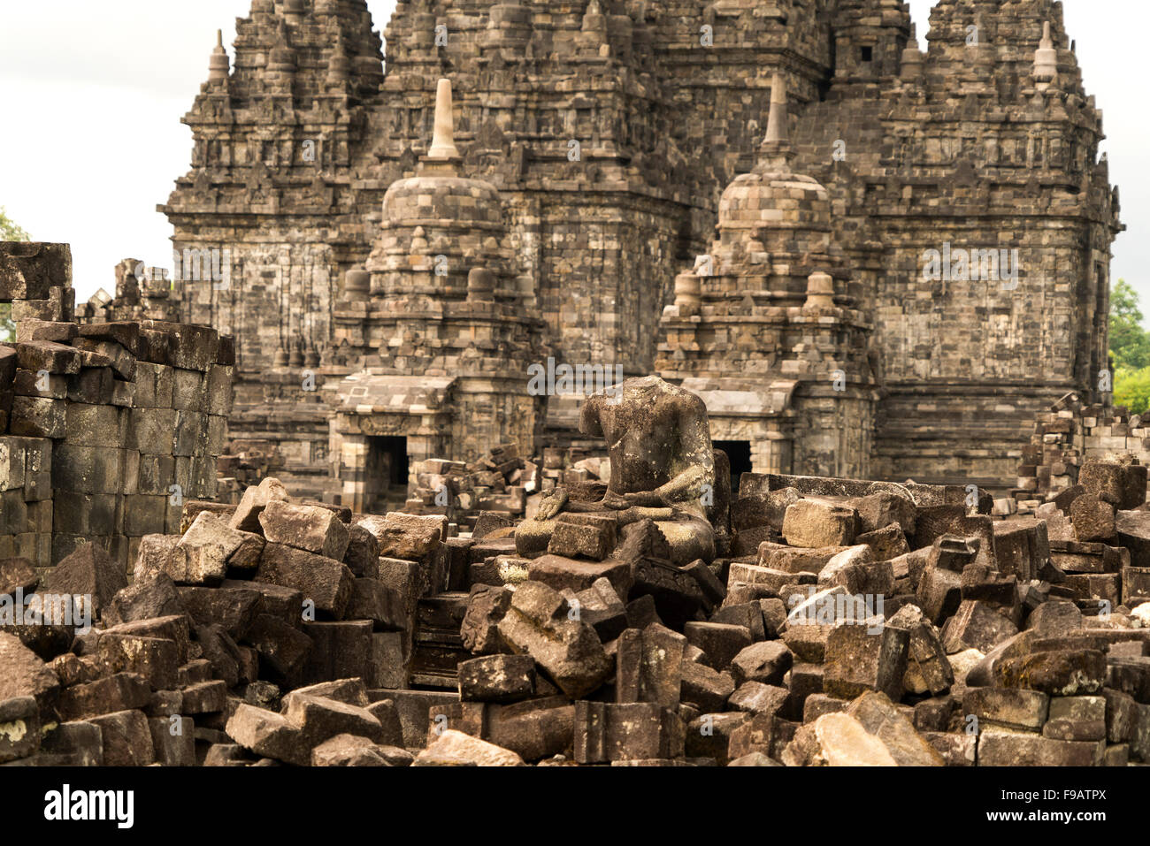 buddhist Candi Sewu temple, part of the 9th-century Hindu temple ...