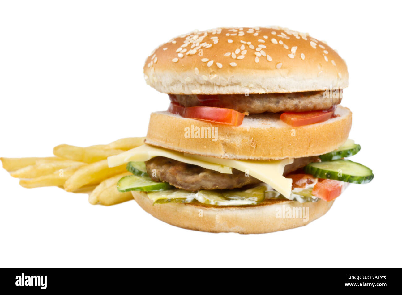 hamburger isolated on white Stock Photo - Alamy