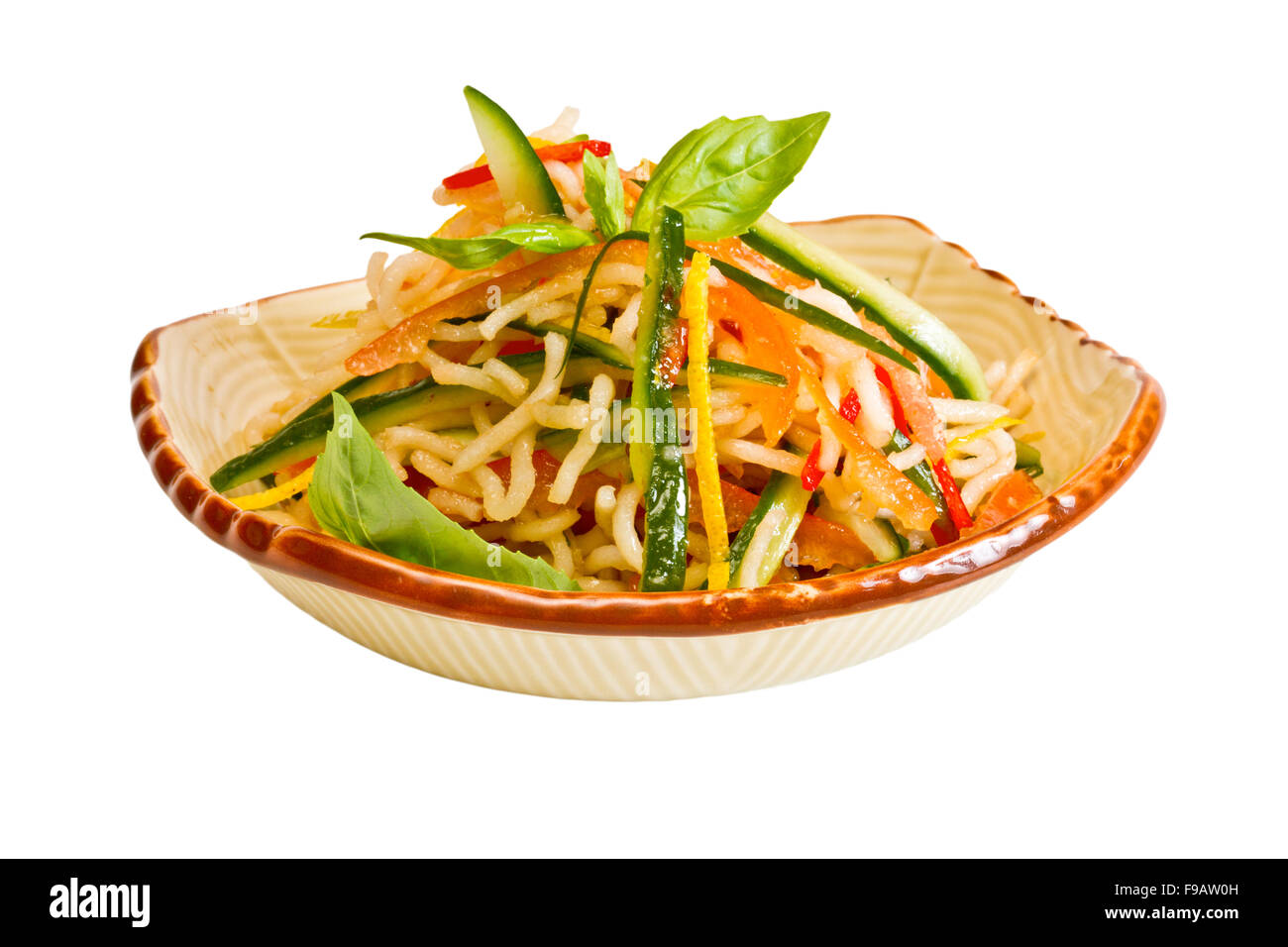 Japan salad with noodles and vegetables Stock Photo - Alamy