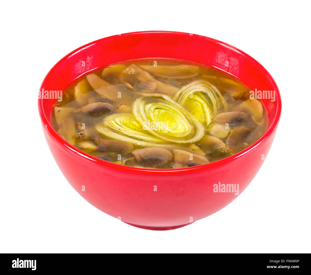 Clear soup with five kinds of mushroom Stock Photo - Alamy