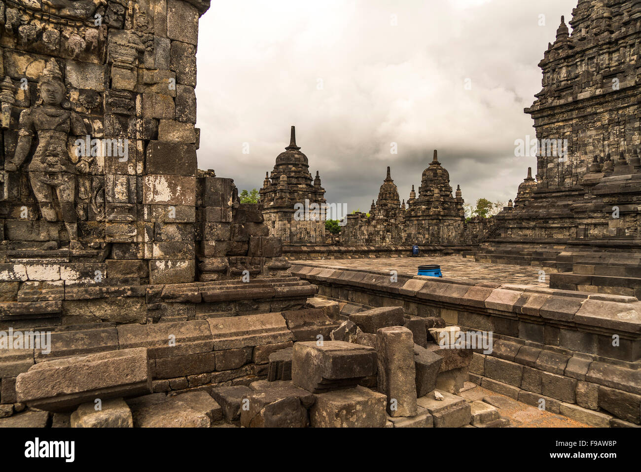 buddhist Candi Sewu temple, part of the 9th-century Hindu temple ...