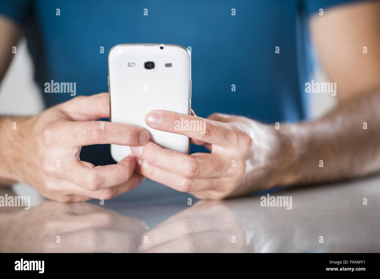 Close up man using phone hi-res stock photography and images - Alamy