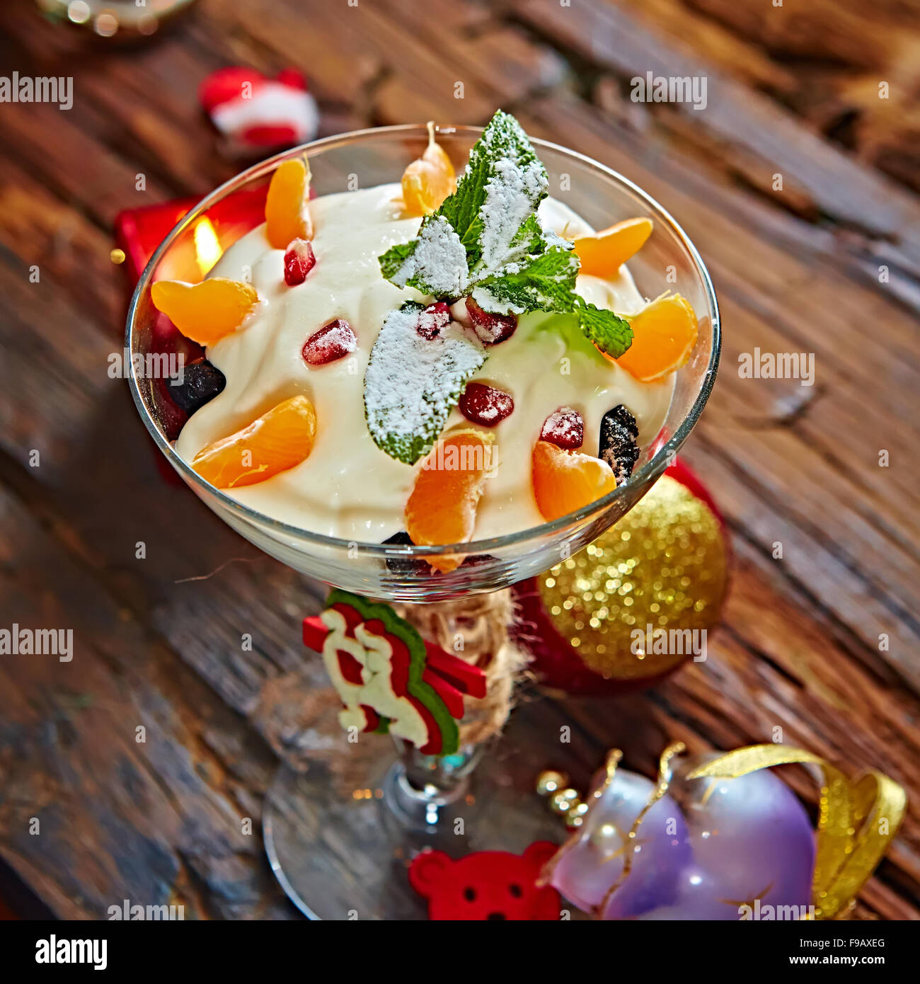 Delicious mandarin orange dessert Stock Photo - Alamy
