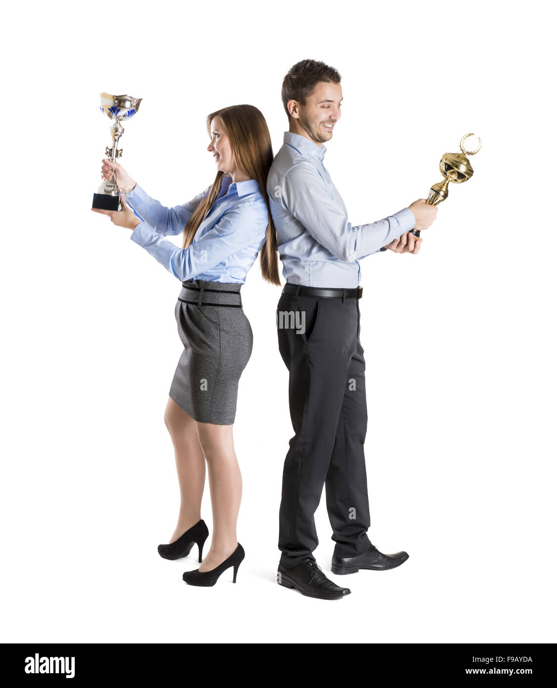 Business couple celebrating success Cut Out Stock Images & Pictures - Alamy