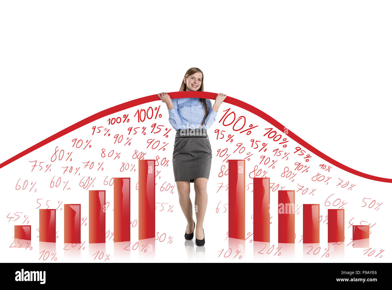 Business woman is trying to increase market statistics Stock Photo - Alamy
