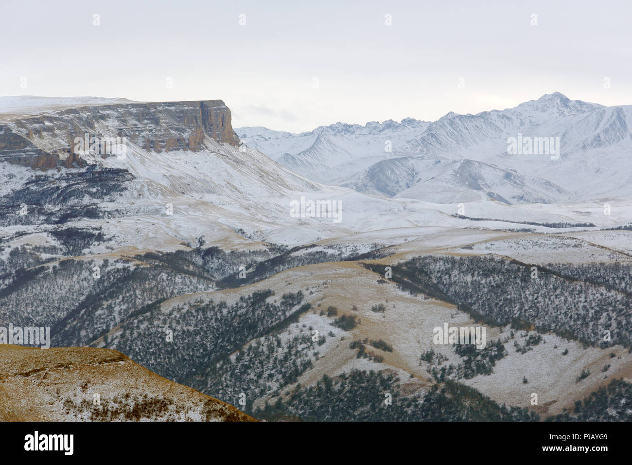 Movement of the clouds on the mountains, Northern Caucasus, Russia ...