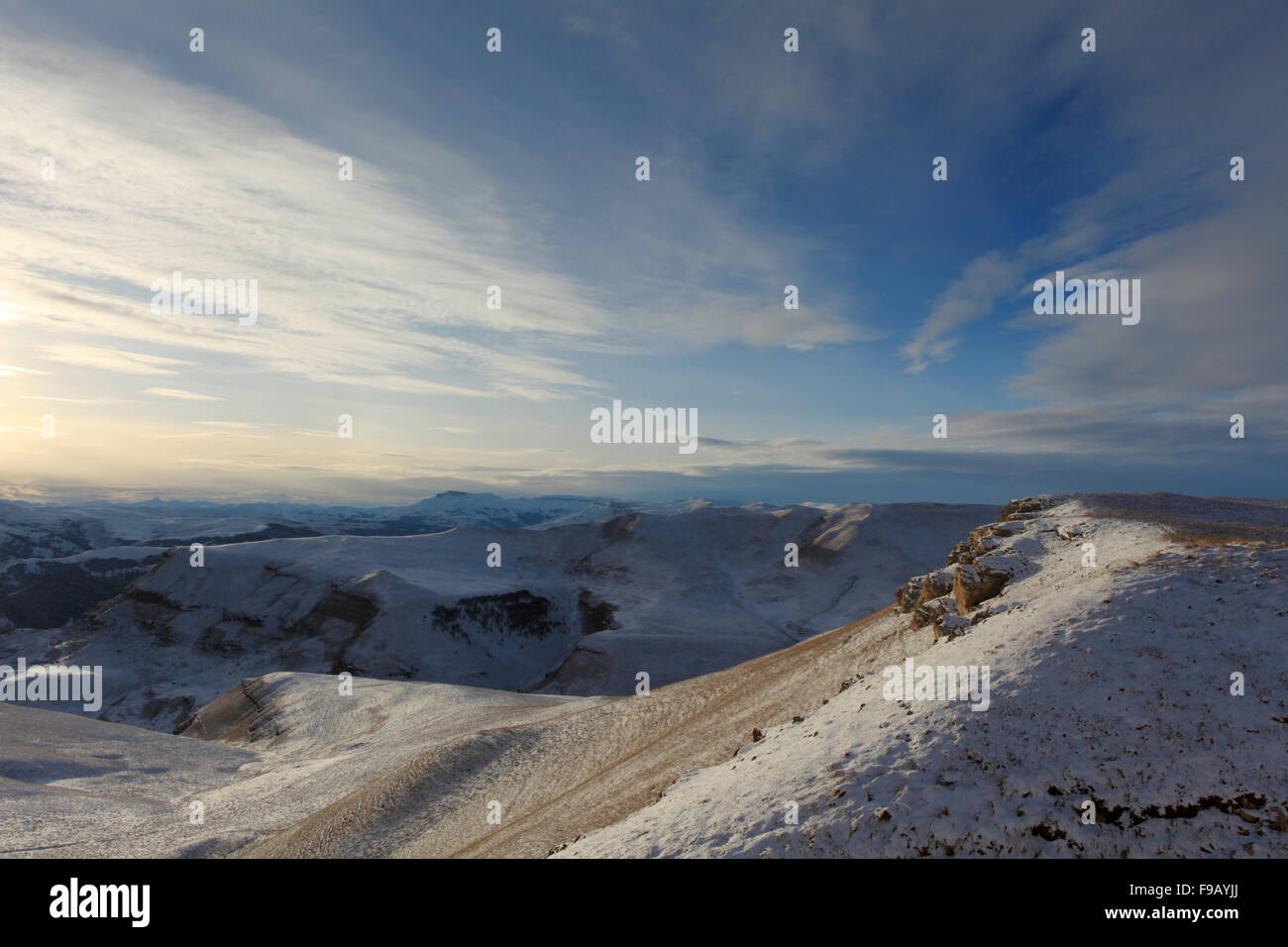 Movement of the clouds on the mountains, Northern Caucasus, Russia ...