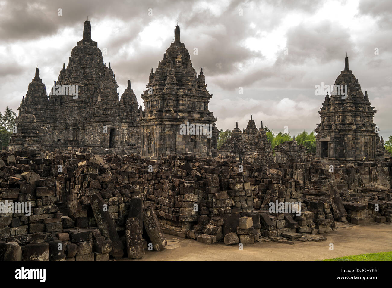 buddhist Candi Sewu temple, part of the 9th-century Hindu temple ...
