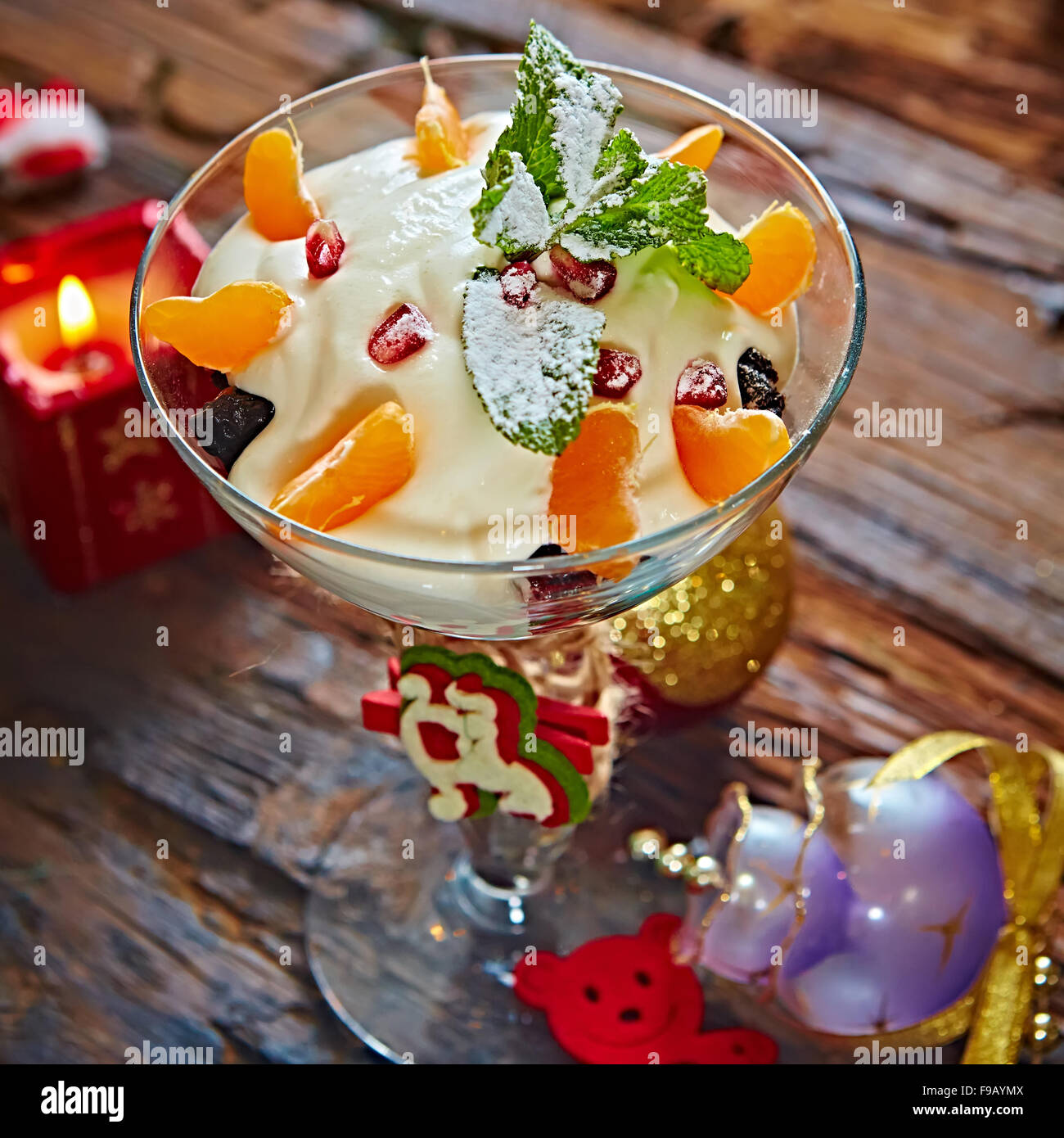 Delicious mandarin orange dessert Stock Photo - Alamy