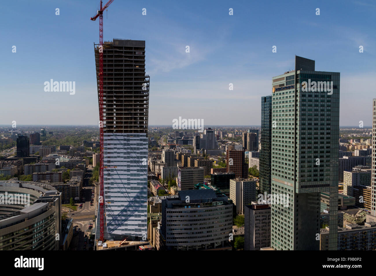 Warsaw skyline with warsaw towers Stock Photo - Alamy