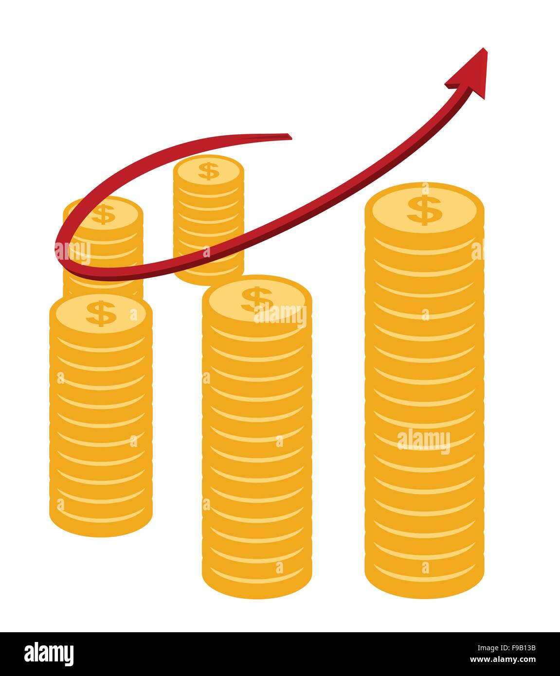 Coin dollars graph business vector Stock Vector Image & Art - Alamy