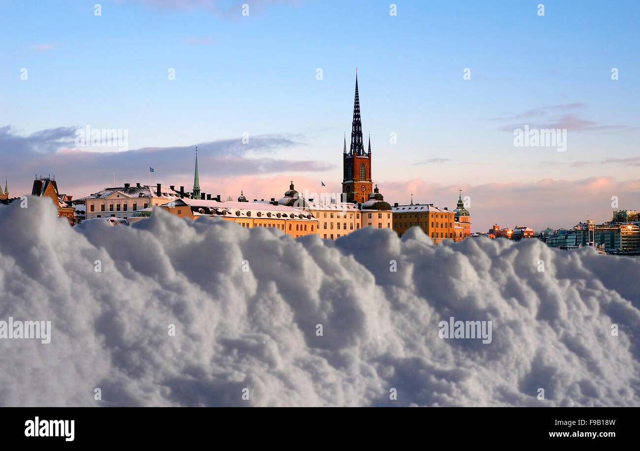 Winter in Stockholm with snow Stock Photo - Alamy
