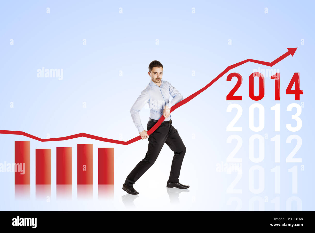 Business woman is trying to increase market statistics Stock Photo - Alamy