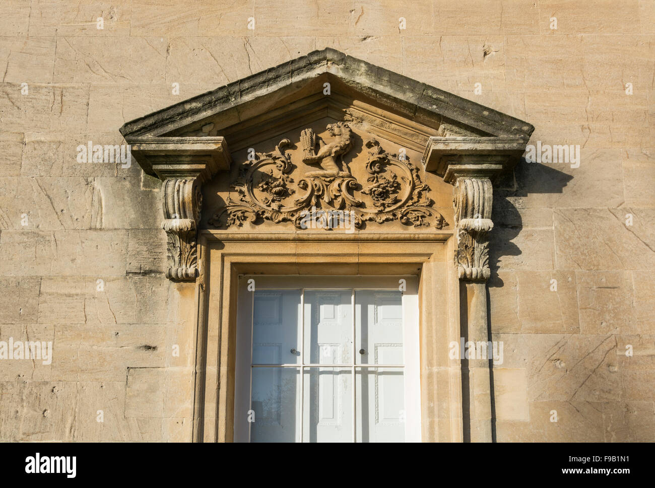 Window in Royal Fort House at the heart of the university of Bristol ...